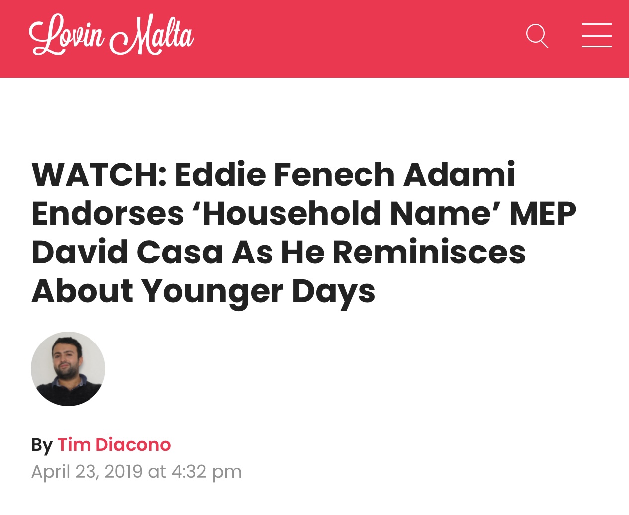 Wara l-iskandlu ta’ David Casa dwar id-drogi, Eddie Fenech Adami ...